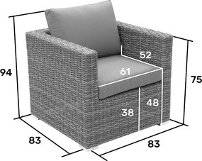 DEOKORK Ratanová variabilní sestava MALIBU  pro 2 osoby (béžovo-hnědá)