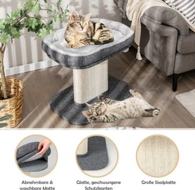 Costway Moderní nábytek pro kočky na škrabadlo s velkým plyšovým sedákem