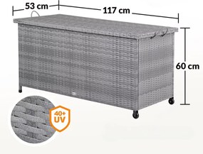 Deuba Úložný box s kolečky 370 L - šedý