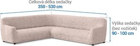 Bielastické potahy GRAFITI NOVÉ béžové rohová sedačka (š. 350 - 530 cm)
