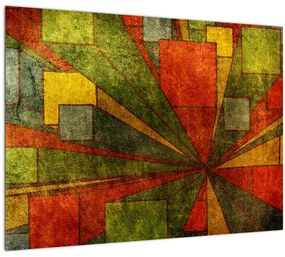 Skleněný obraz geometrické abstrakce (70x50 cm)