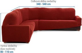 Super strečové potahy NIAGARA cihlová rohová sedačka (š. 340 - 540 cm)