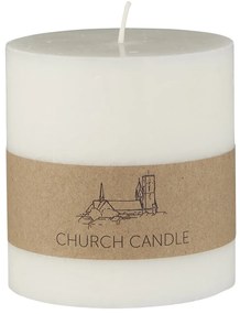 Ib Laursen Svíčka Church Rustic White 10 cm, bílá barva, vosk