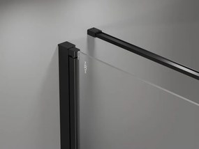 Mexen Mist-F T, 1-křídlý ​​skládací sprchový kout levý 70 x 100 cm, čiré sklo-černá mřížka, 8A6T-070-100-70-77-L