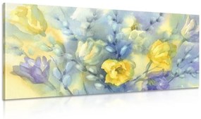 Obraz akvarelové žluté tulipány - 120x60 cm