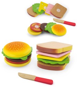 Dřevěný hamburger a sendvič Viga