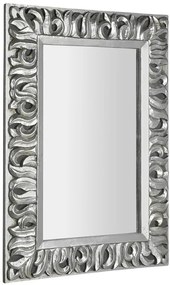 Sapho ZEEGRAS zrcadlo ve vyřezávaném rámu 70x100cm, stříbrná
