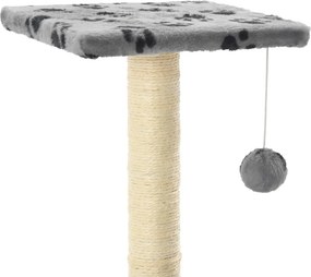 Škrabadlo pro kočky sisalové sloupky 65 cm šedé s potiskem 170547