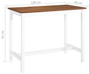 Barový stůl masivní dřevo 108 x 60 x 91 cm - Default Title
