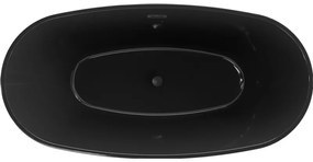 Mexen Eris, volně stojící vana 170 x 80 cm, černá, černý přepad, 53441708070-70