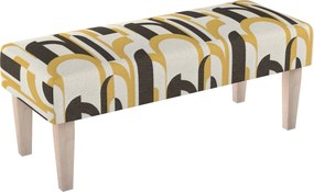 Dlouhá lavička 100x40cm barva vícebarevná látka pletený vzor, vzorované