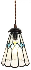Závěsná Tiffany lampa modré detaily Blue Rock – 15x115 cm