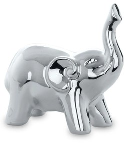 Keramický slon stříbrný 137020