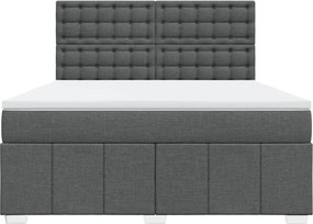 Box spring postel s matrací tmavě šedá 180x200 cm textil 3291762