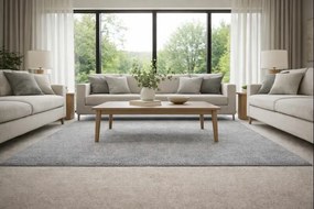 Vopi, Kusový koberec Eton šedý 73 čtverec, 100x100, šedá, chodba / předsíň