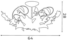 Přisazený lustr SUMMER 5xE14/60W/230V