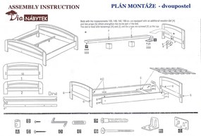 Via-nábytek Postel NIKOLAS masiv borovice 140 x 200 Povrchová úprava postele: Borovice (bez laku)