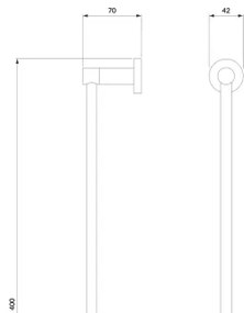OMNIRES MP60214AT - Nástěnný věšák na ručníky MODERN PROJECT 40 cm matná černá