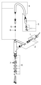 GROHE 31491DC0 - Dřezová baterie CONCETTO DN 15 nerez