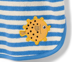 Tchibo - Dětské pončo z froté - pro dívky - vel. 122/128 - barva: modrá/s proužky