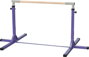 HOMCOM Dětská gymnastická tyč pro 3+ let, nastavitelné tréninkové barové zařízení 92-150 cm, horizontální gymnastická tyč pro zátěž 75 kg, 194x121x15…