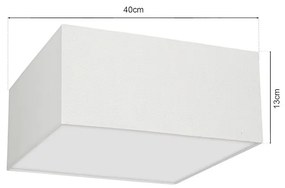 Stropní svítidlo Albion Square, 1x bílé bavlněné stínítko, (bílé plexisklo), (40cm)