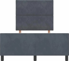 Postel s boxspringem s čelo Tmavě šedá 120 x 200 cm samet 3345000