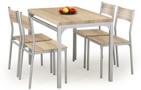 Halmar Jídelní sestava stolu a 4 židlí MALCOLM v odstínu dub sonoma