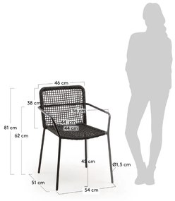 OnaDnes -20% Tmavě šedá pletená jídelní židle Kave Home Ellen