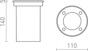 RED R14096 ORBU R zápustná nerezová ocel 230V GU10 15W IP67 - RED - DESIGN RENDL