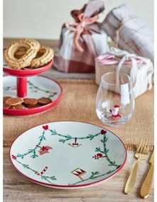 Krémový talíř s vánočním motivem z kameniny ø 25,5 cm Yule – Bloomingville