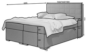 Eltap Čalouněná postel Alice s úložným prostorem Materiál a barva potahu: Soro 76 - modrá, Rozměr: 180x200