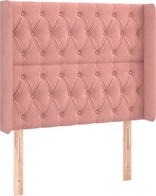 Box spring postel s matrací a LED růžová 100x200 cm samet 3139732