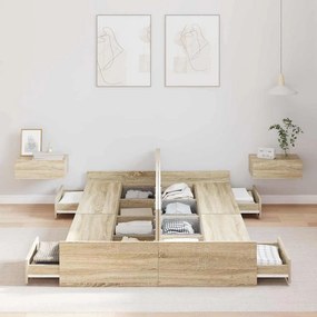 Rám postele s úložným prostorem s čelo Sonoma dub 120 x 190 cm 3335327