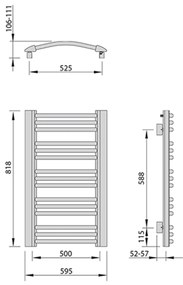 Sapho EGEON otopné těleso 595x818 mm, stříbrná strukturální - EG609SS