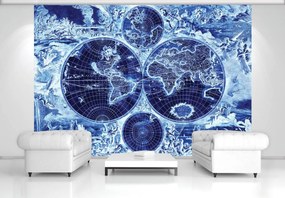Fototapeta - Mapa světa - námornická modř (152,5x104 cm)