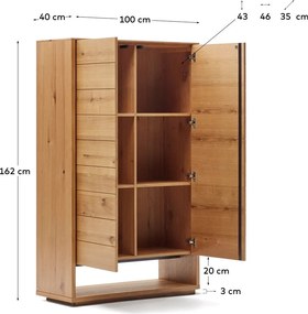 Skříňka v dekoru dubu v přírodní barvě 100x163,5 cm Alguema – Kave Home