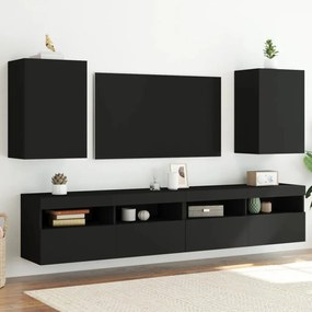 Nástěnné TV skříňky 2 ks černé 40,5x30x60 cm kompozitní dřevo - Default Title