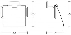 Mexen příslušenství, ZOJA držák na wc papír, černá, 7019133-70