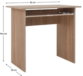 Kondela PC stůl, dub sonoma, VERNER NEW