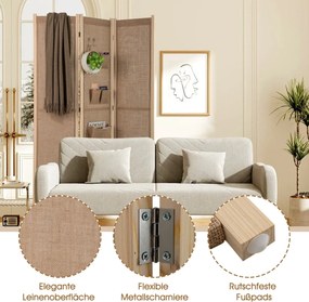 Costway Zástěna se 2 háčky a 4 úložnými taškami Dělicí přepážka – 170 × 121 cm