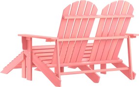 2místná zahradní židle Adirondack s podnožkou jedle růžová 315917