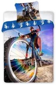 Textylia Bavlněné dětské licenční povlečení biker kolo turistika 140x200cm / 70x80cm hnědé