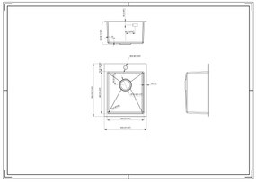 Gamma Gamma, 1-komorový nerezový dřez 400x500x210 mm, broušené zlato, GMA-S4050-GD