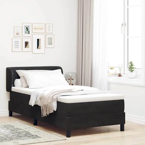 Postel s boxspringem s čelo Černá 90 x 190 cm samet 3340312
