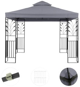 Odeon Grey, zahradní pavilon, altán, 3 x 3 m, ocel, polyester, tmavě šedý