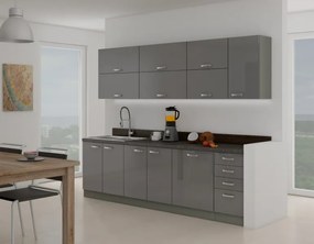 Kuchyňská linka GREY  sestava: 260 cm