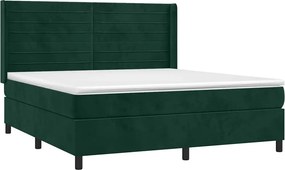 Box spring postel s matrací tmavě zelená 180x200 cm samet 3132756
