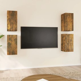 TV skříňky 4 ks kouřový dub 30,5 x 30 x 60 cm kompozitní dřevo