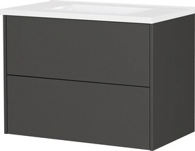 Antracitová matná závěsná skříňka pod umyvadlo 81x61 cm Bodera – Germania